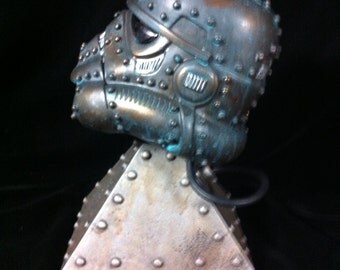 Industrial Steampunk Halo Master Chief Bronze Wall by kyoob