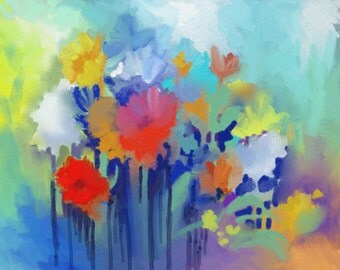 Abstract floral art | Etsy