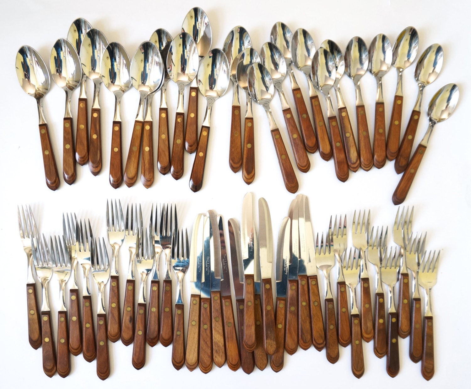 Vintage 1960s Town and Country Washington Forge 64 Pc Flatware