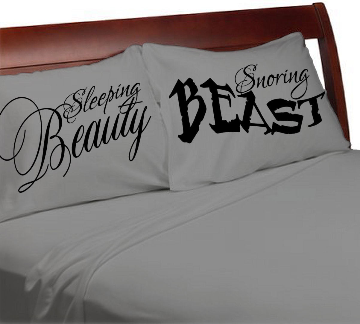 sleeping Beauty SNORING Beast Funny Pases Couples Pillowcases