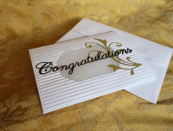 Simple Congratulations Wedding Card Black and White by Annavania