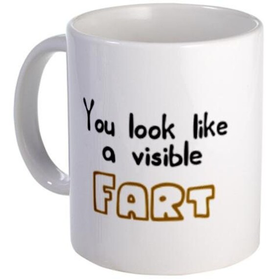 FUNNY WORDS You Look Like a Visible Fart 11oz Ceramic Coffee