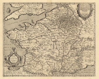 Antique Map of Germany 17th Century Fine Art by ArteOfTheBooke