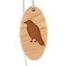 Wood Raven Keychain Crow Key Fob Gothic Accessories Wooden