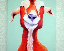 Unique goat paintings related items | Etsy