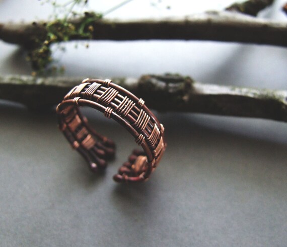 Mens Ring Copper Rustic Ring for Him Gift for Men by KicaBijoux
