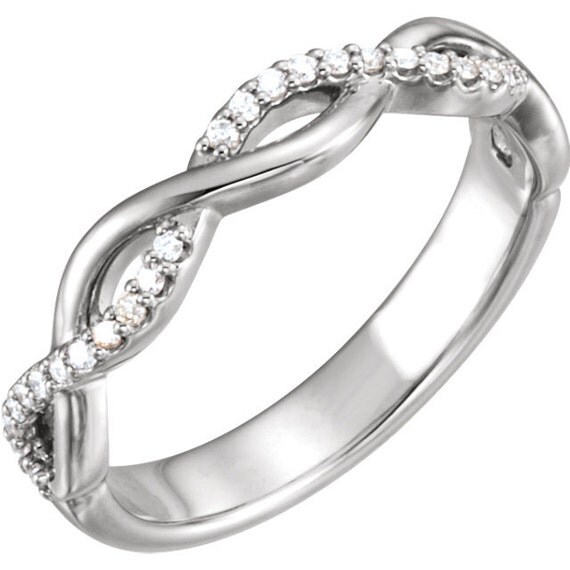 Infinity Band 14K White / Yellow / Rose Gold Natural Round