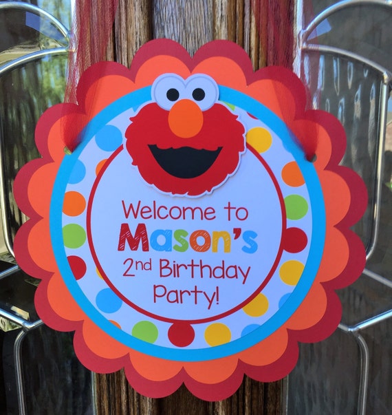 Elmo Birthday Party Door Sign by sweetheartpartyshop on Etsy