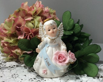 Items similar to Darling Vintage Month of May Angel Figurine - Hand ...