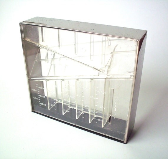 Vintage Mid Century Clear Coin Bank Automatically Sorts Coins