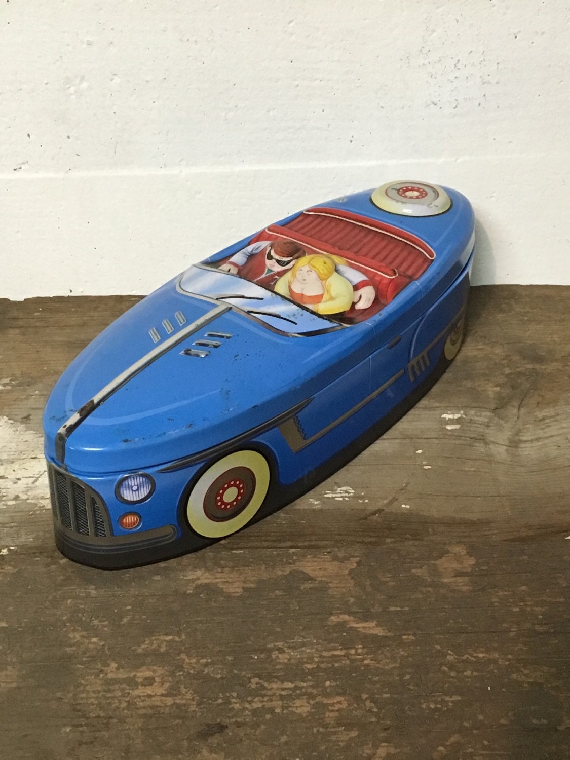 Car Tin Vintage Vehicle Can Mid Century Storage by RusticBuckets