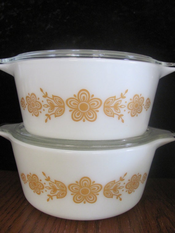 Pyrex Butterfly Gold Collection Mixing Bowls Casseroles