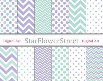 Instant Download Chevron Polka Dot Digital by StarFlowerStreetDA