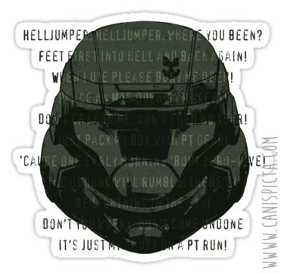 Halo ODST Sticker Vinyl Video Game UNSC Decal Helmet