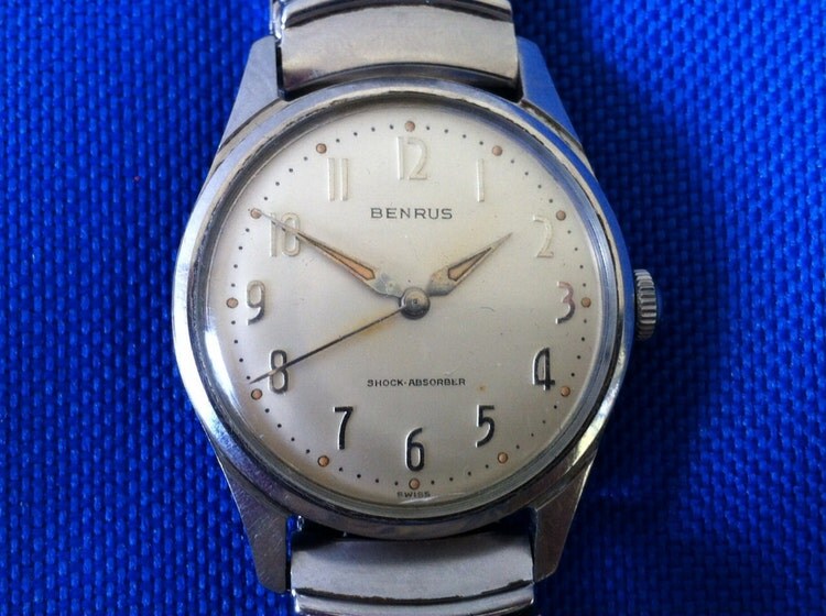 Vintage Men's Watch Benrus 3061 Silver Dial by delovelyness