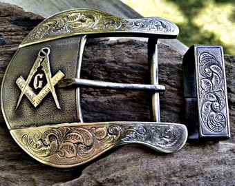 Masonic belt buckle | Etsy