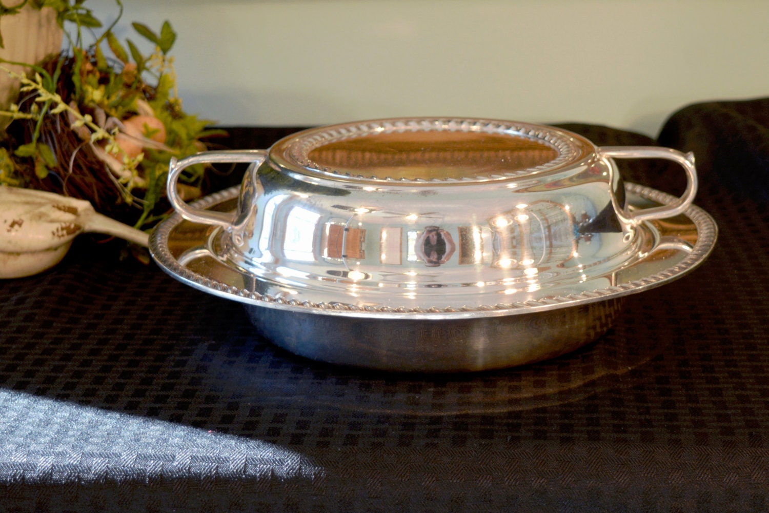 Forbes Silver Plate Covered Serving Dish with Diveded Insert – Three ...