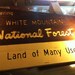 White Mountains National Forest Entrance Sign
