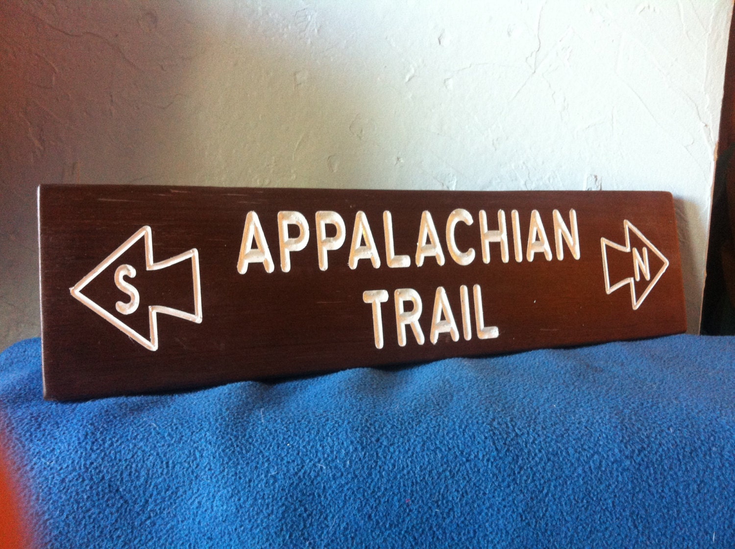 Hand-Carved Appalachian Trail Sign North/South