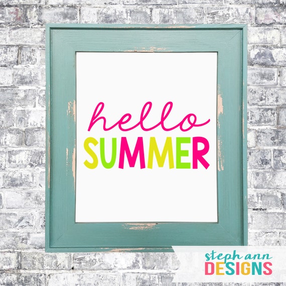Hello Summer Printable Sign-Printable 8x10 Decor