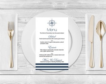 Nautical menu | Etsy