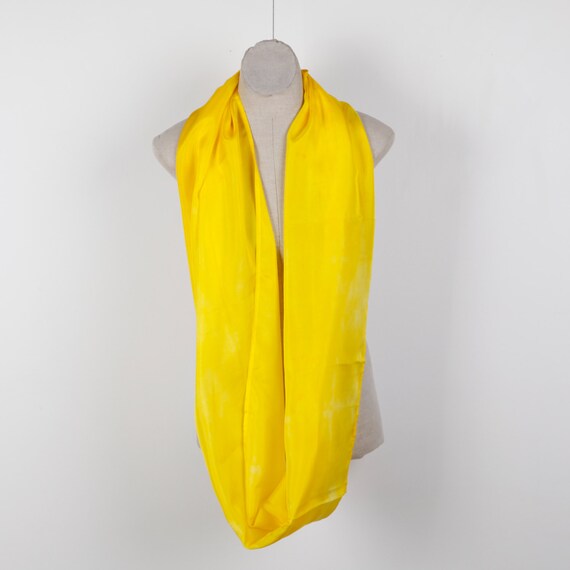 Infinity yellow silk scarf for women/ lemon by CeliaEtcetera