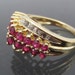 Vintage 14K Solid Gold Genuine Ruby & Diamond Cocktail Ring