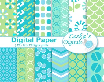 Pink and Yellow Digital Paper Scrapbooking Paper by DigitalWork