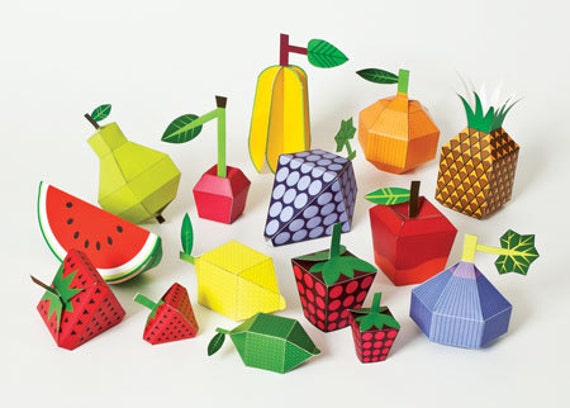 Fruits DIY Paper Craft Kit 3D Paper Toys Colourful