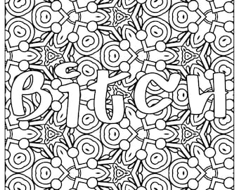 Bitch colouring page | Etsy