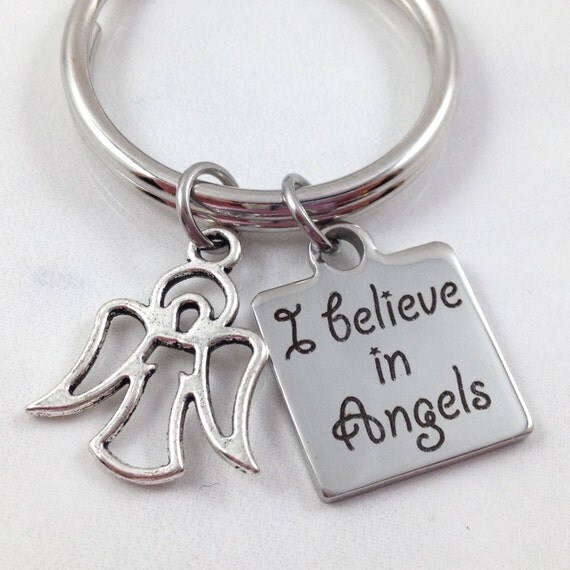 Angel Keychain Religious Keychain Angel Charm by UnusuallyCharming