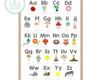 Items similar to Alphabet Wall Art, Modern on Etsy