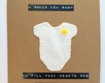 Unisex baby card | Etsy