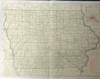 Iowa railroad map | Etsy