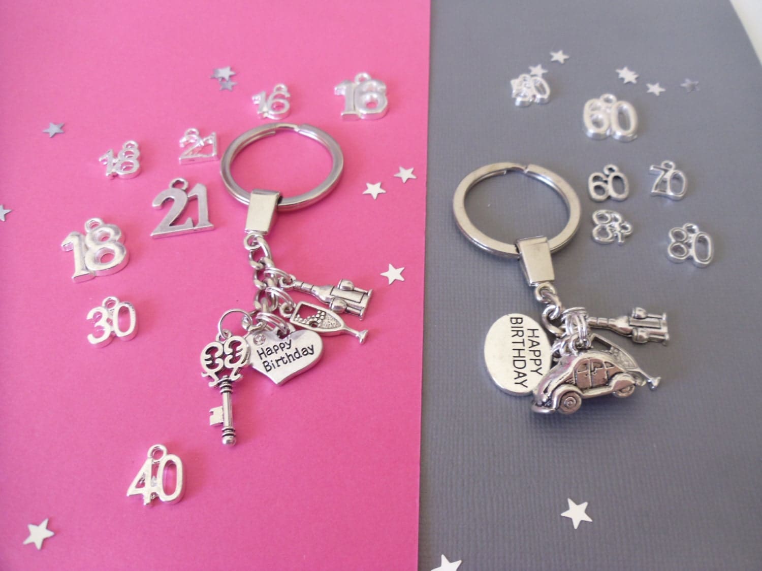 Happy Birthday key ring male or female