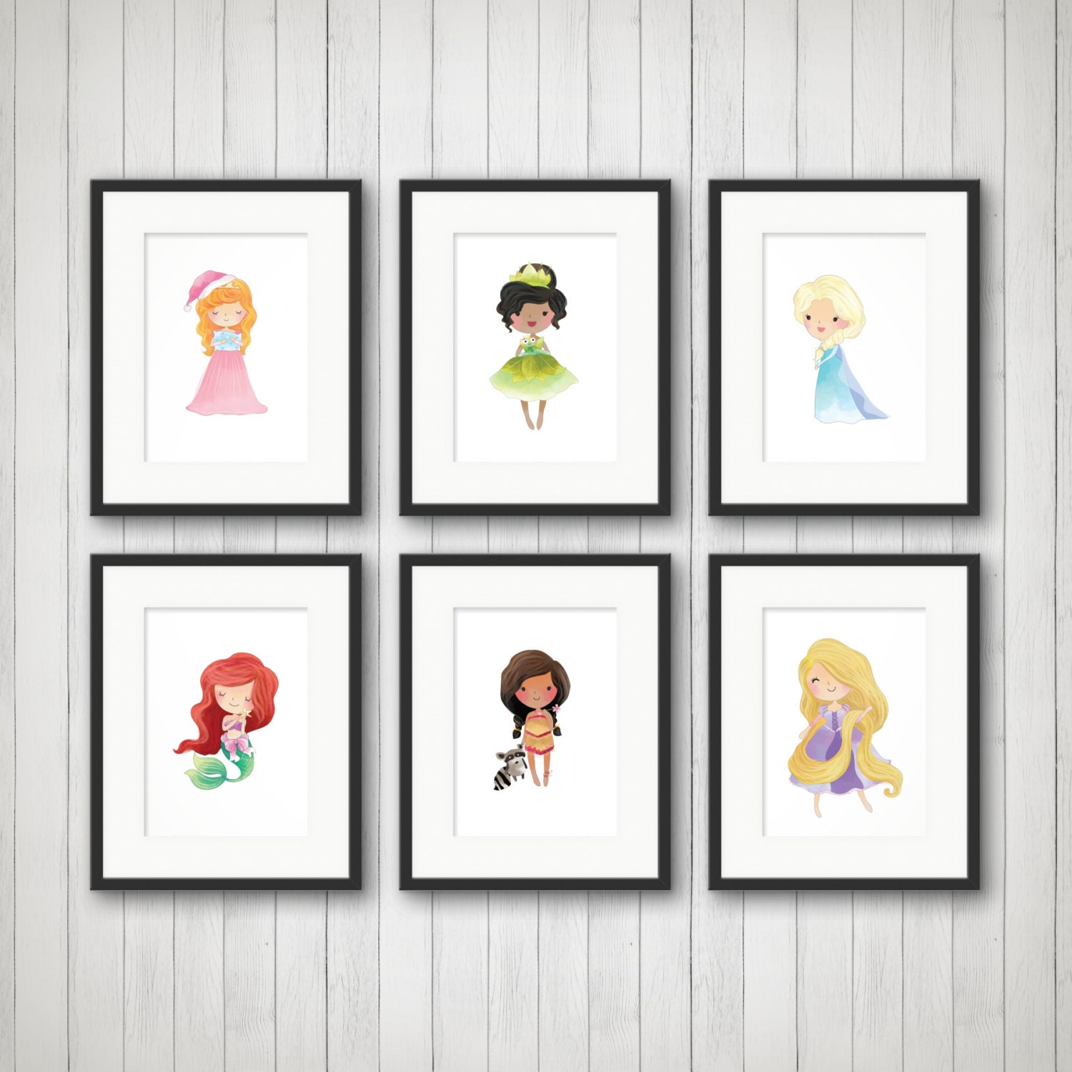 Princess wall art Princess wall decor Girls princess room