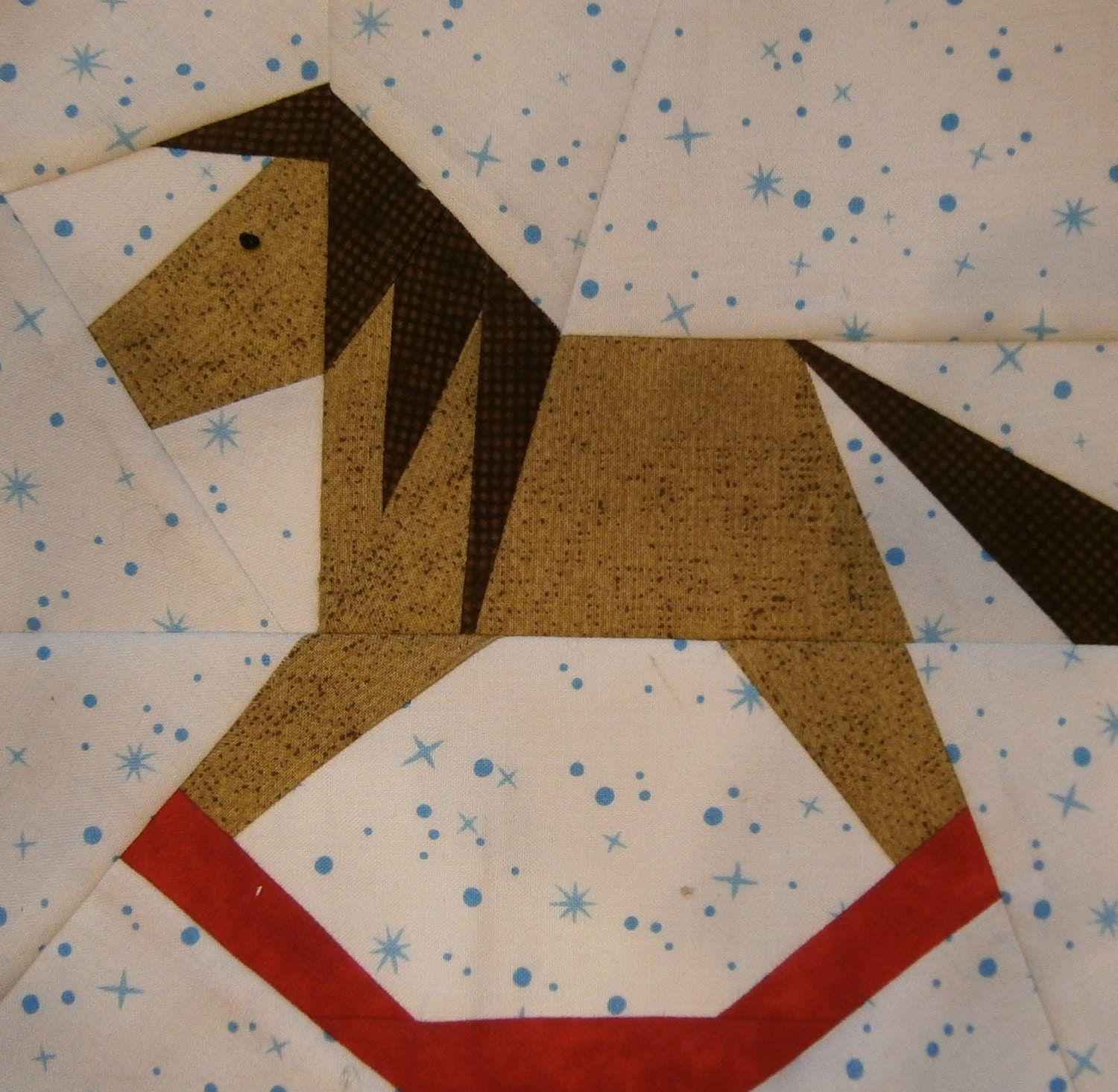 Paper Pieced Rocking Horse Block Pattern
