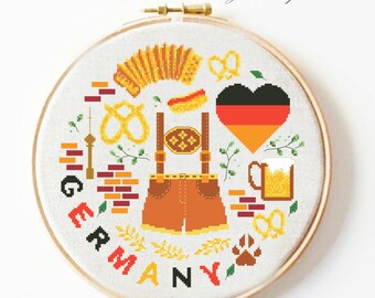 Germany cross stitch | Etsy