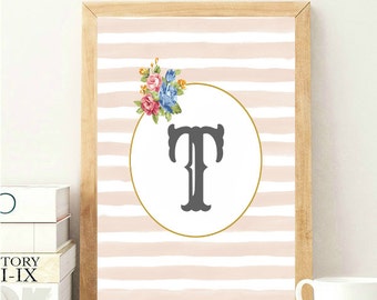 Monogram letter t | Etsy