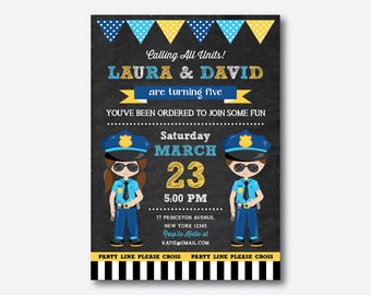 Police invitations | Etsy