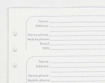 Address book refill | Etsy