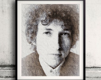 Bob dylan portrait | Etsy