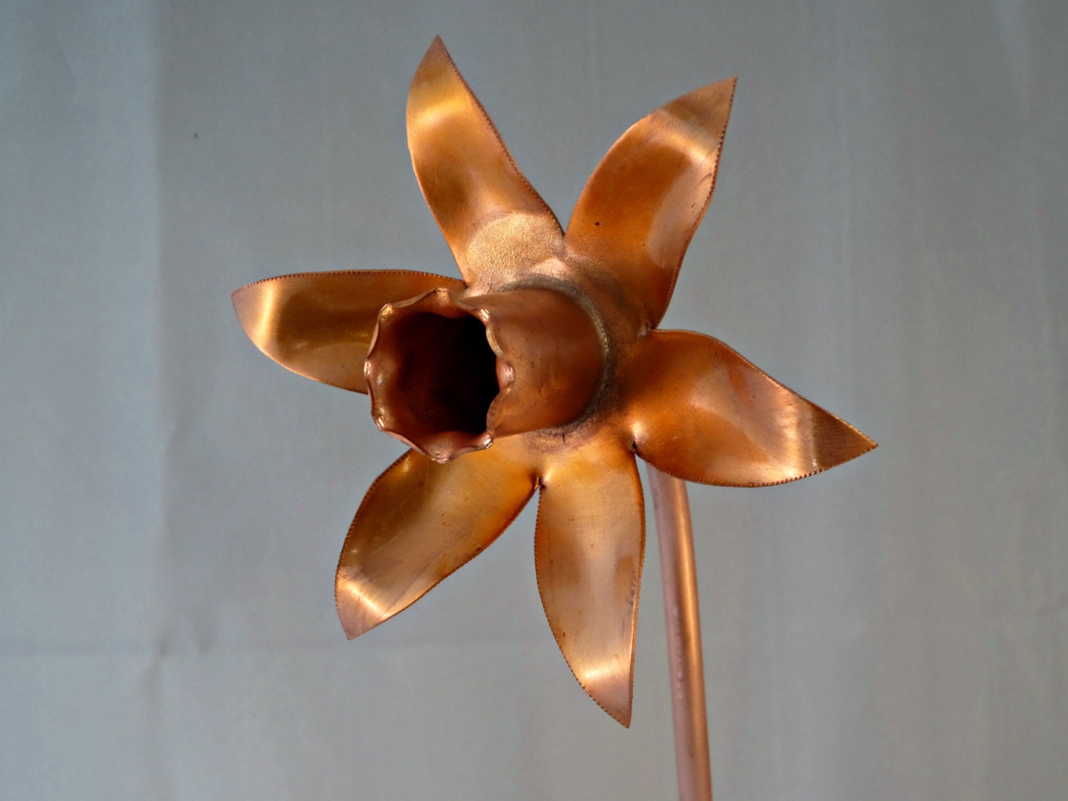 Copper daffodil metal spring flower
