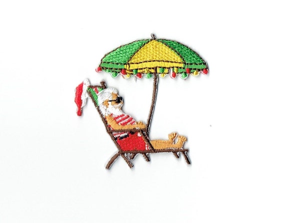 Christmas Santa Beach Vacation Umbrella and by WholesaleApplique