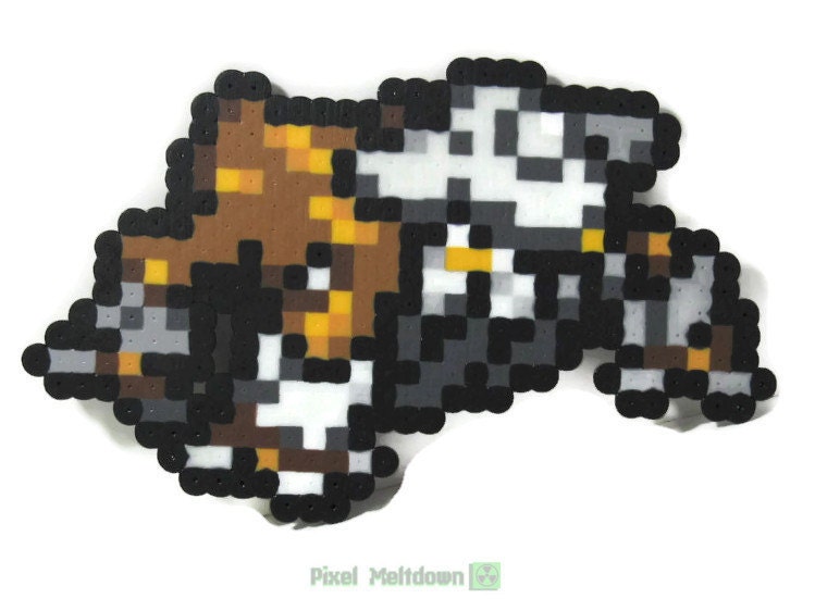 Heatran Legendary Lava Dome Pokemon Pixel Art by PixelMeltdown