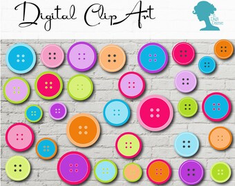 Unique buttons clip art related items | Etsy