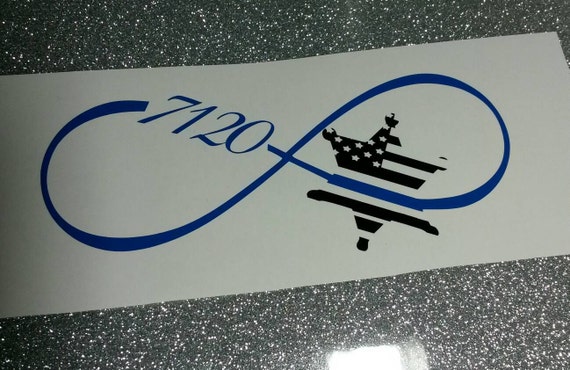 Customized infinity police/sheriff badge number / Thin Blue
