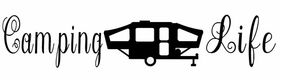 Camping Life Camper Vacation Pop Up Tent Car Window Wall Decal