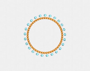 Applique Quatrefoil Shaped Monogram Frame Machine Embroidery