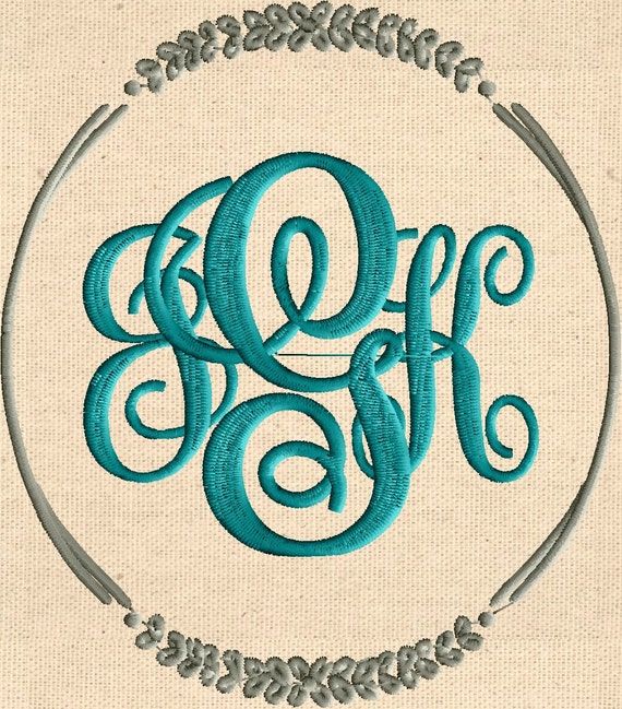 Floral Oval Font Frame Monogram Embroidery Design Font not